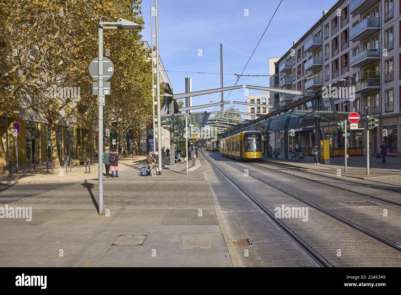 Tram stop Postplatz, tram, general architecture, city trees, city ...