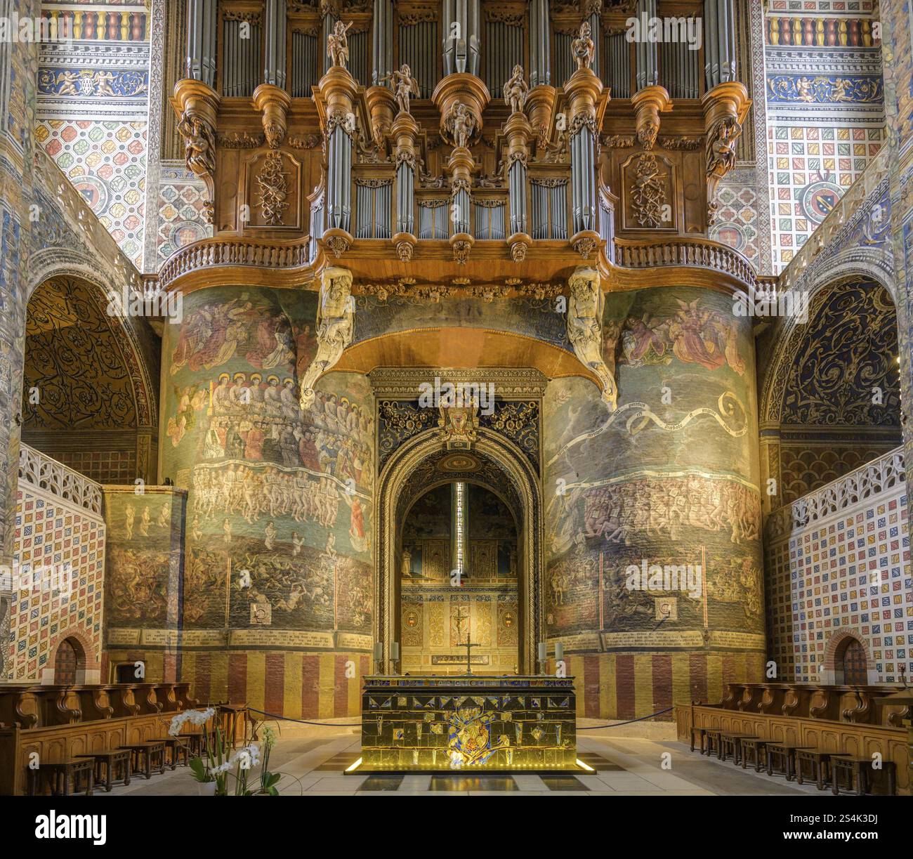 Painting of the Last Judgement and organ in St Cecilia's Cathedral ...