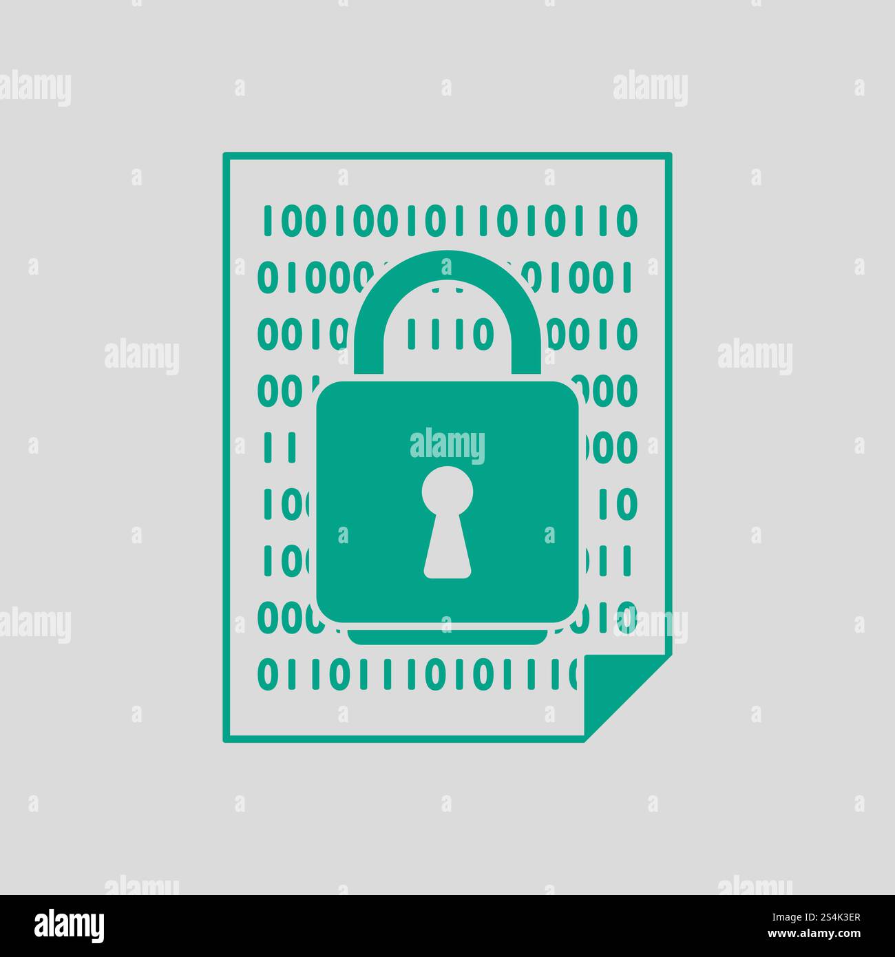 Data Security Icon. Green on Gray Background. Vector Illustration Stock ...