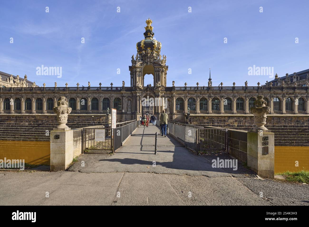 Dresden Zwinger, architectural style baroque, crown gate with moat ...