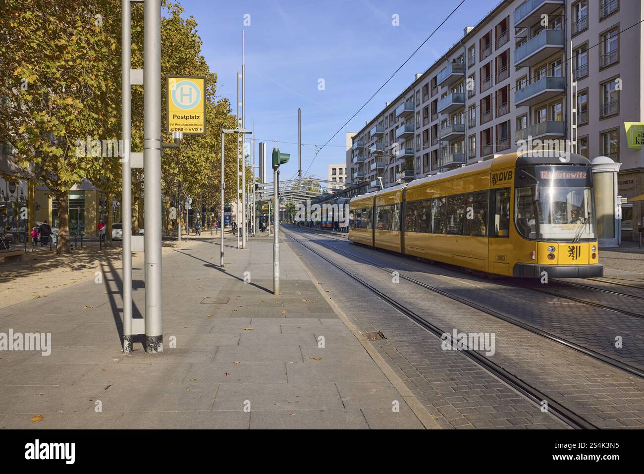 Tram stop Postplatz, tram, general architecture, city trees, city ...