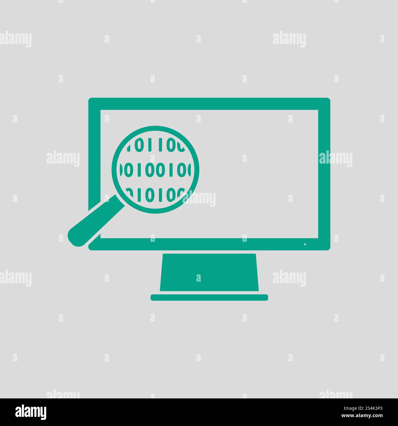 Data Analysing Icon. Green on Gray Background. Vector Illustration ...