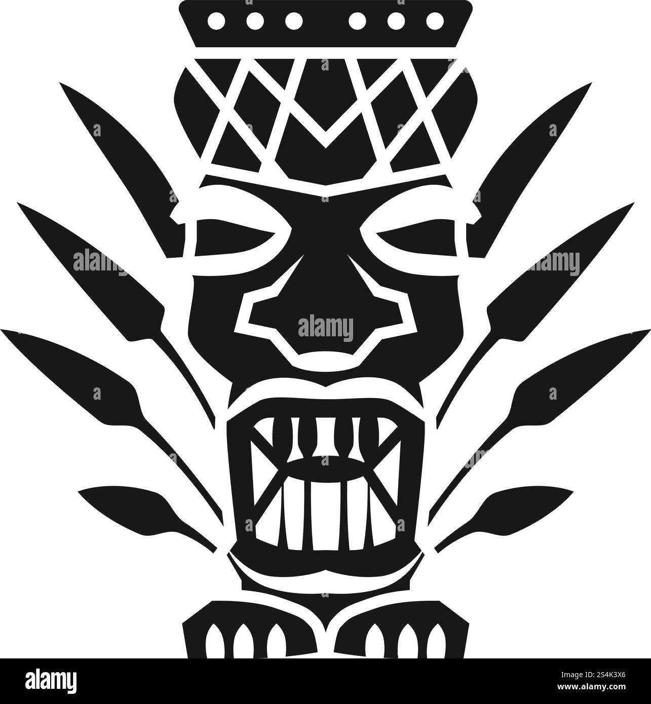Leaf tiki idol icon. Simple illustration of leaf tiki idol vector icon ...