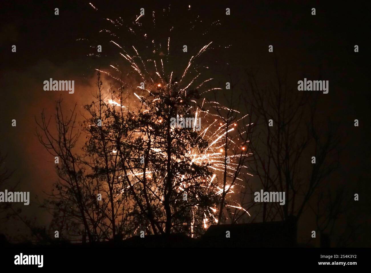 New Year's Eve fireworks, Germany, Europe Stock Photo - Alamy