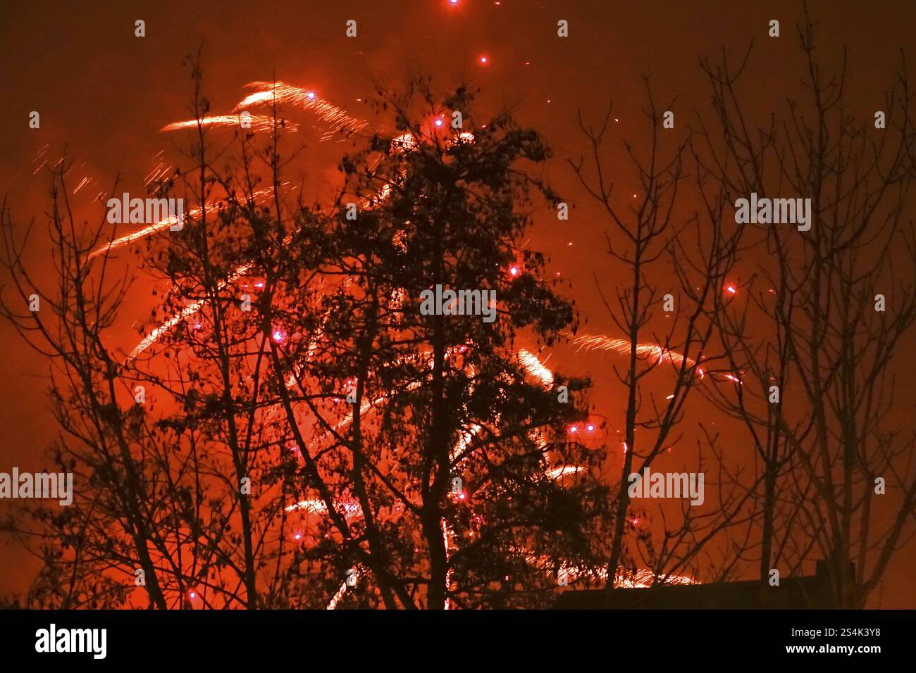 New Year's Eve fireworks, Germany, Europe Stock Photo - Alamy