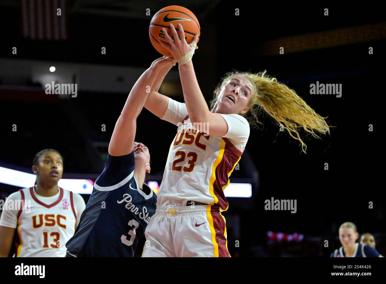 Penn State guard Moriah Murray, left, and USC guard Avery Howell (23 ...