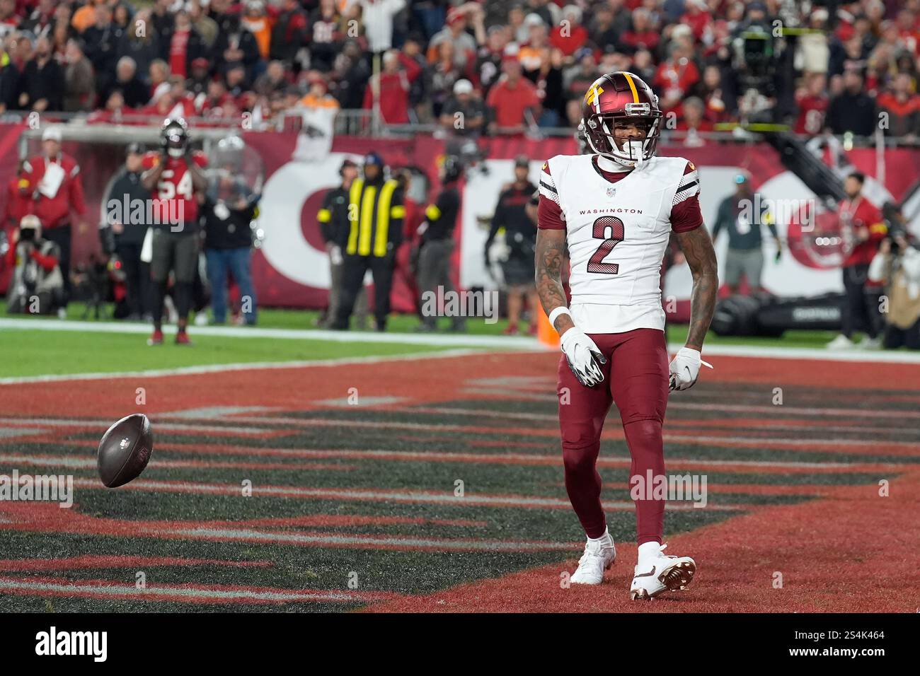 Washington Commanders wide receiver Dyami Brown (2) reacts after ...