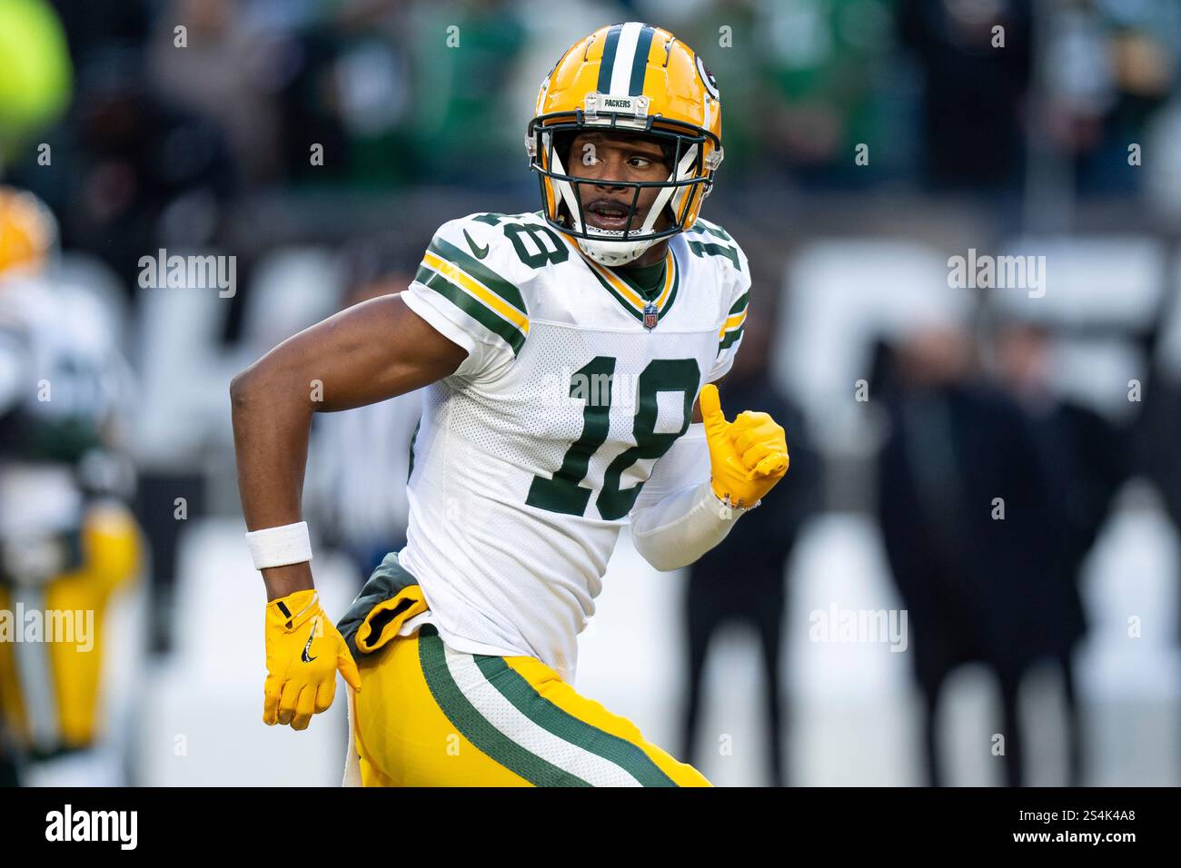 Green Bay Packers wide receiver Malik Heath (18) in action before an ...