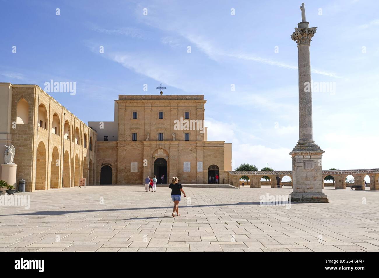 Basilica of Santa Maria de Finibus Terrae with Marian column, Santa ...