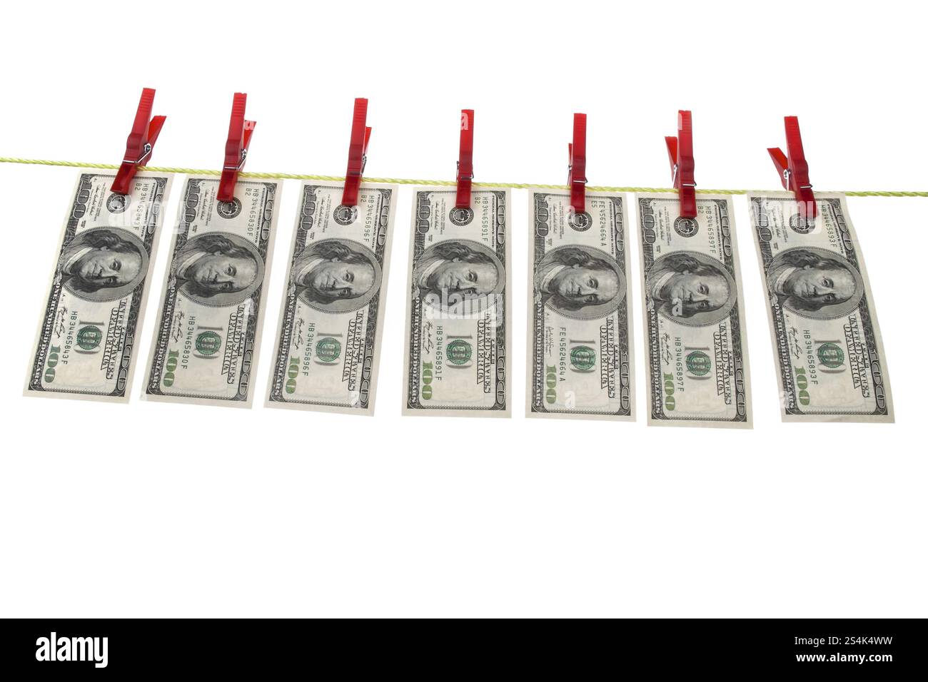 Symbol for money laundering with dollars on a washing line Stock Photo ...