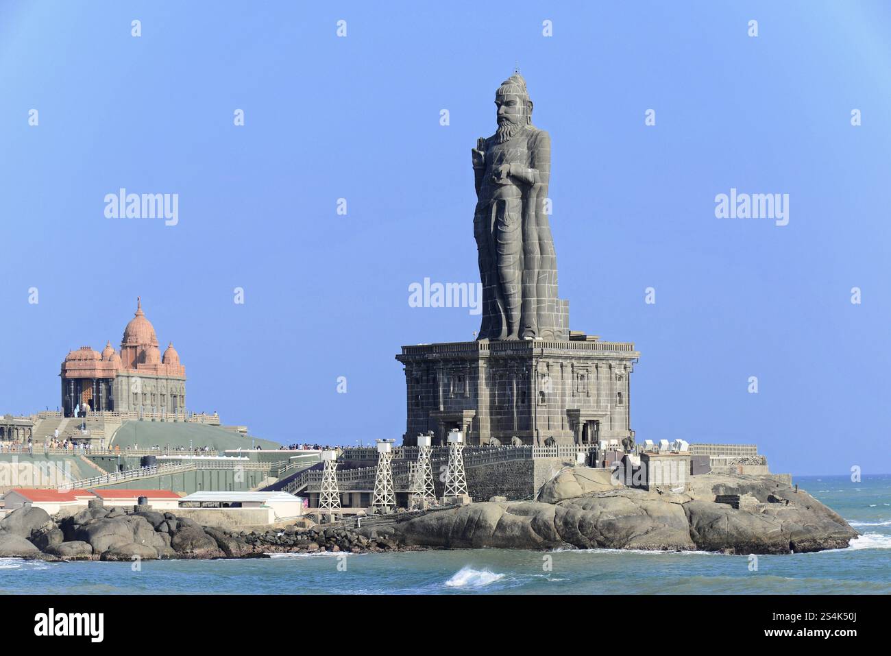 40, 5 metre high statue as a monument to the Tamil poet Tiruvalluvar ...