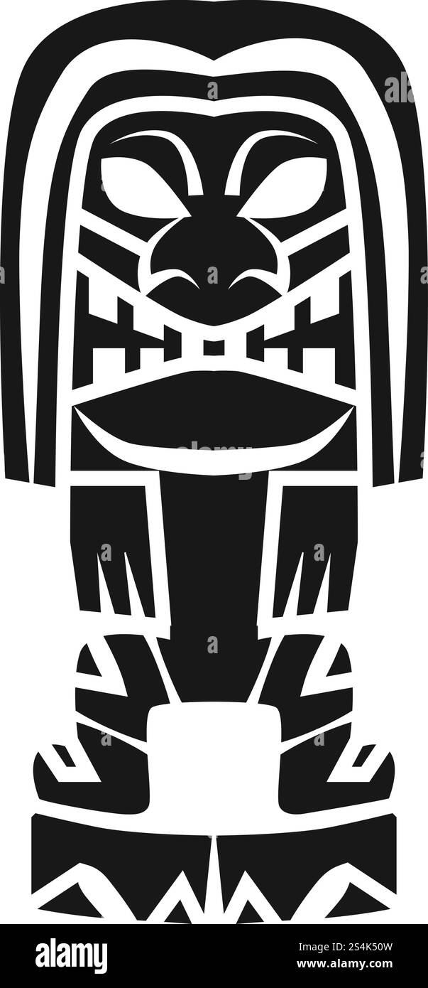 Woman tiki idol icon. Simple illustration of woman tiki idol vector ...