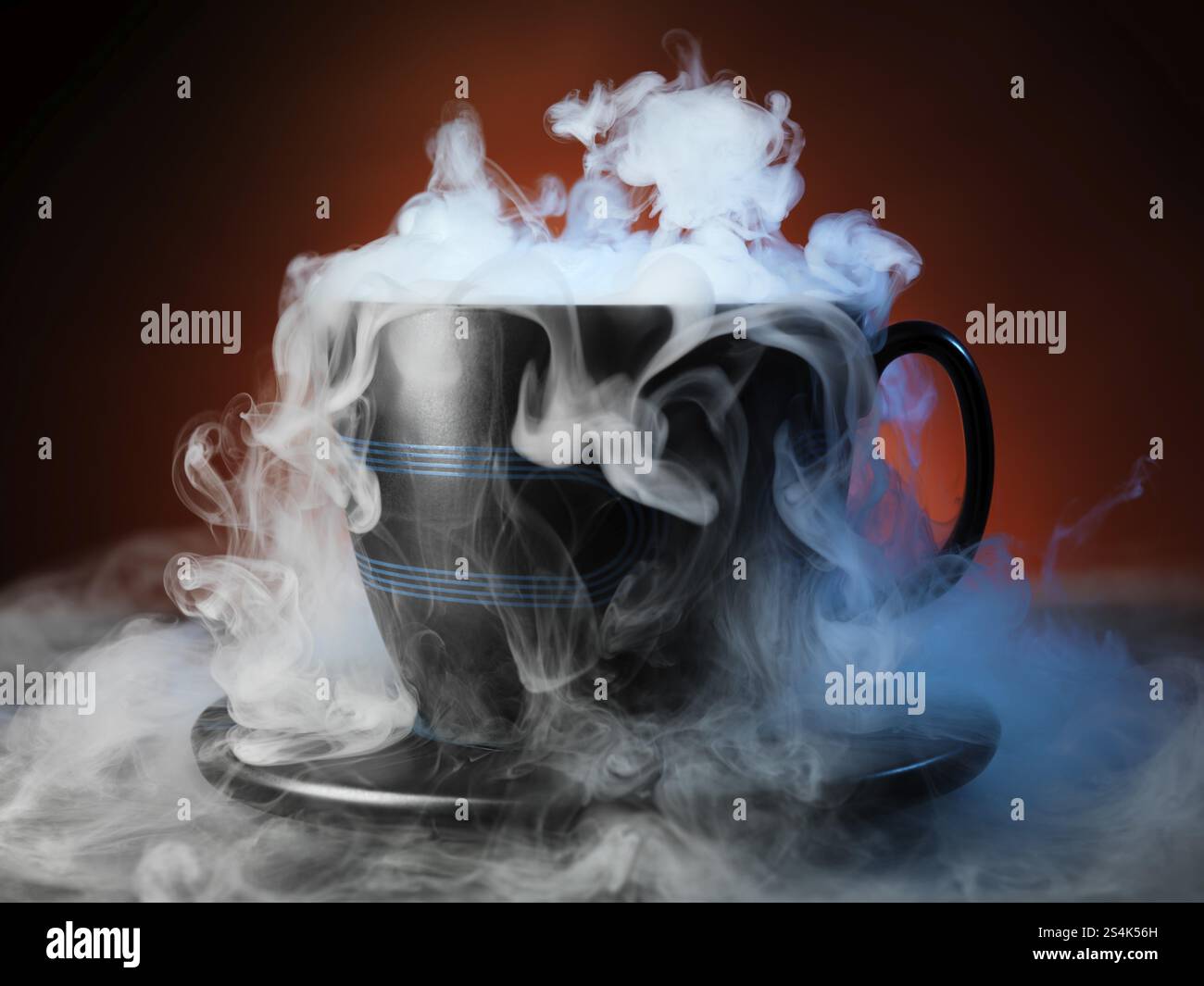 White dense steam coming out of a tea cup Stock Photo - Alamy
