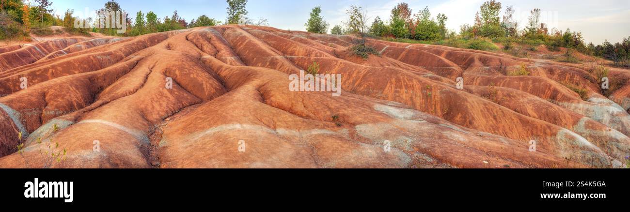 Panorama of gorgeous Martian like landscape formed from red and gray ...