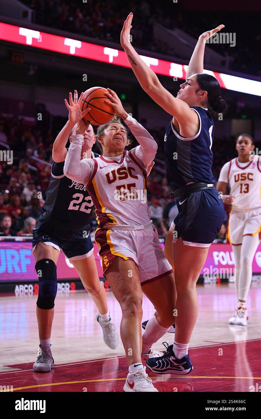 LOS ANGELES, CA - JANUARY 12: USC Trojans guard Talia von Oelhoffen (55 ...