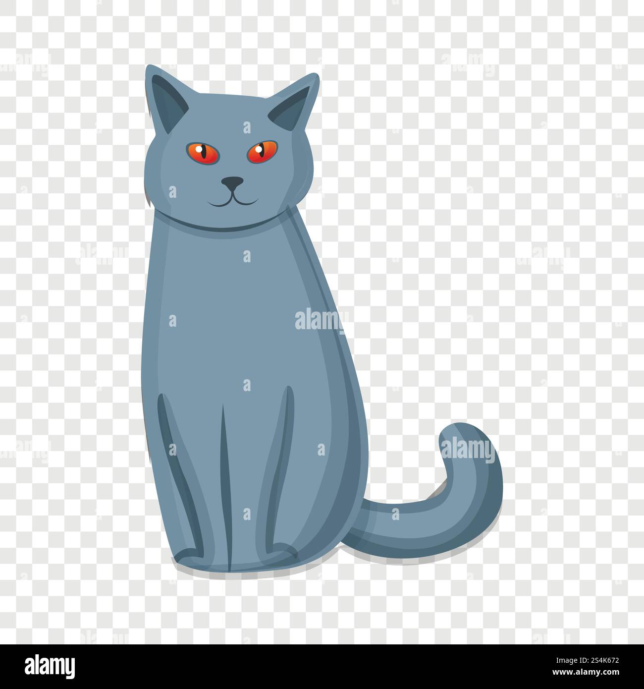 Cute grey cat icon. Cartoon of cute grey cat vector icon for web design ...