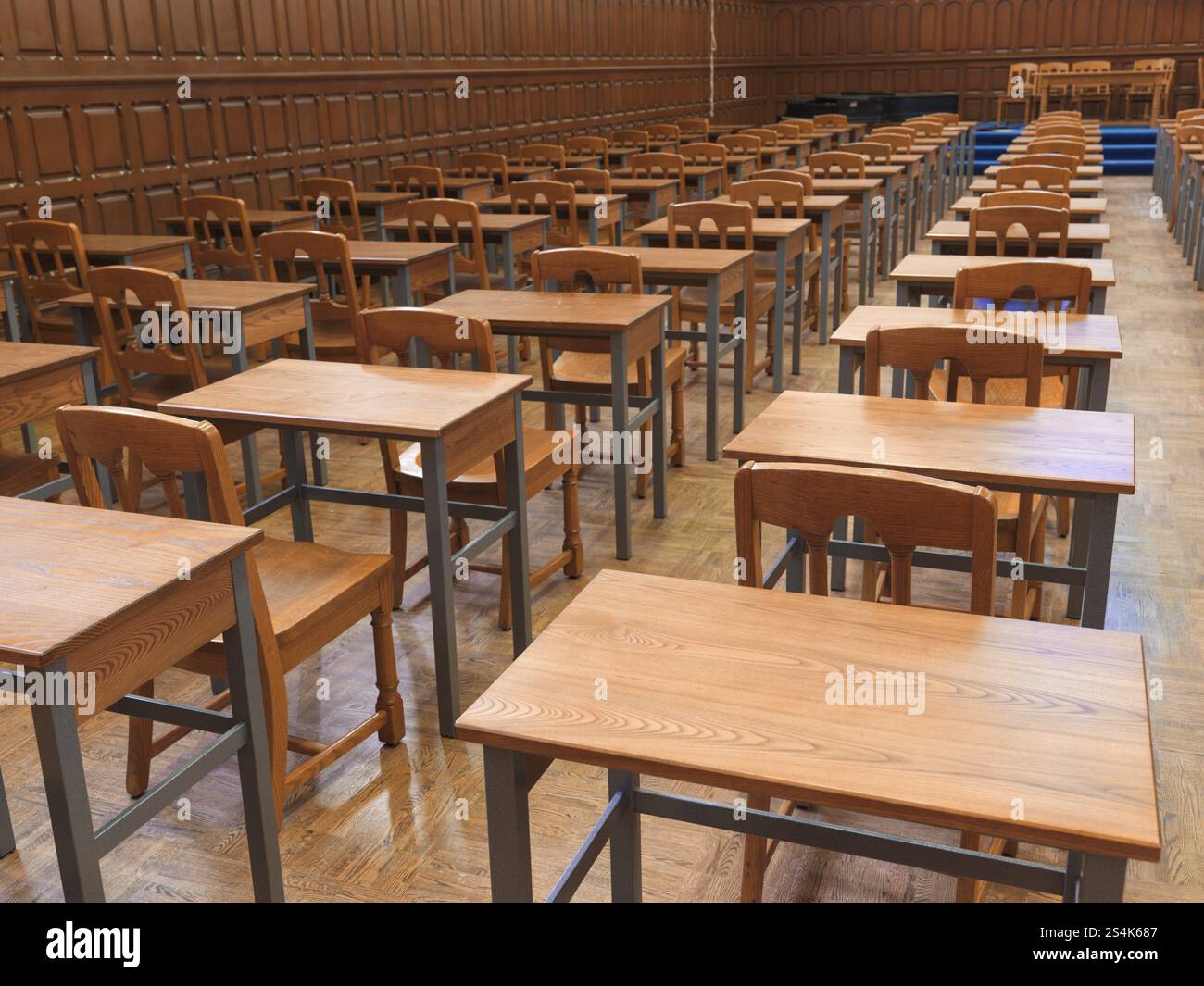 Desks at a lecture hall. University of Toronto, Canada Stock Photo - Alamy