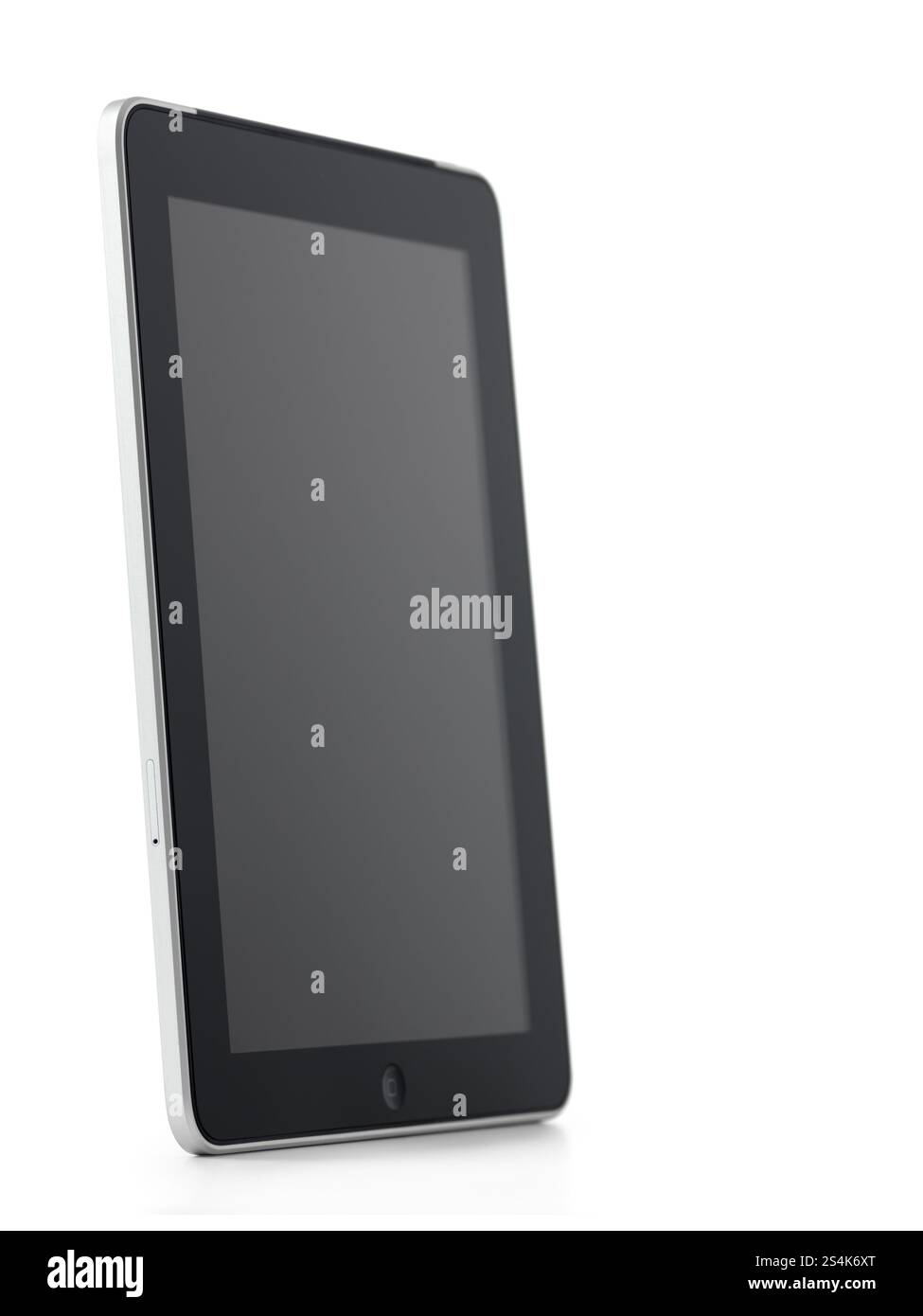 Apple iPad 3G tablet standing at an angle isolated on white background ...