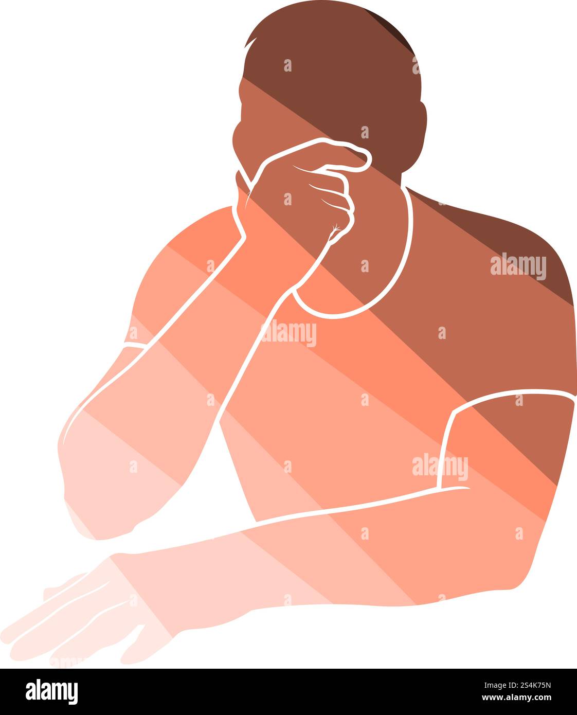 Thinking Man Icon. Flat Color Ladder Design. Vector Illustration Stock ...