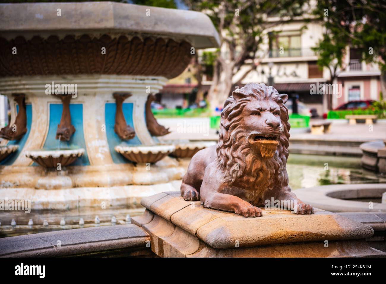 Ponce, Puerto Rico - March 5, 2018: Fuente de Los Leones (Lions ...