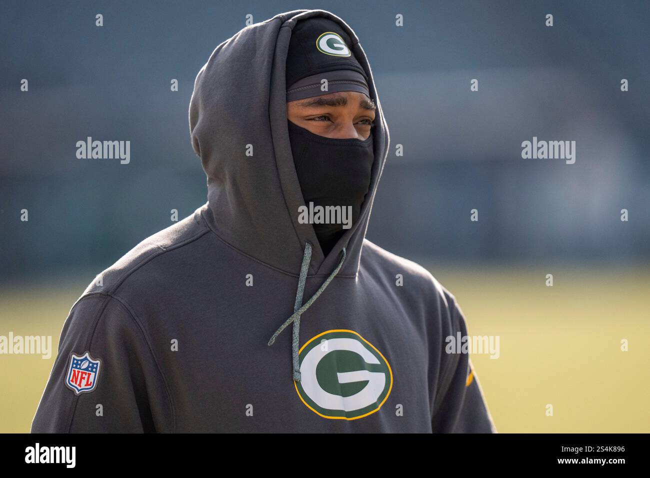 Green Bay Packers running back Emanuel Wilson (31) looks on before an ...