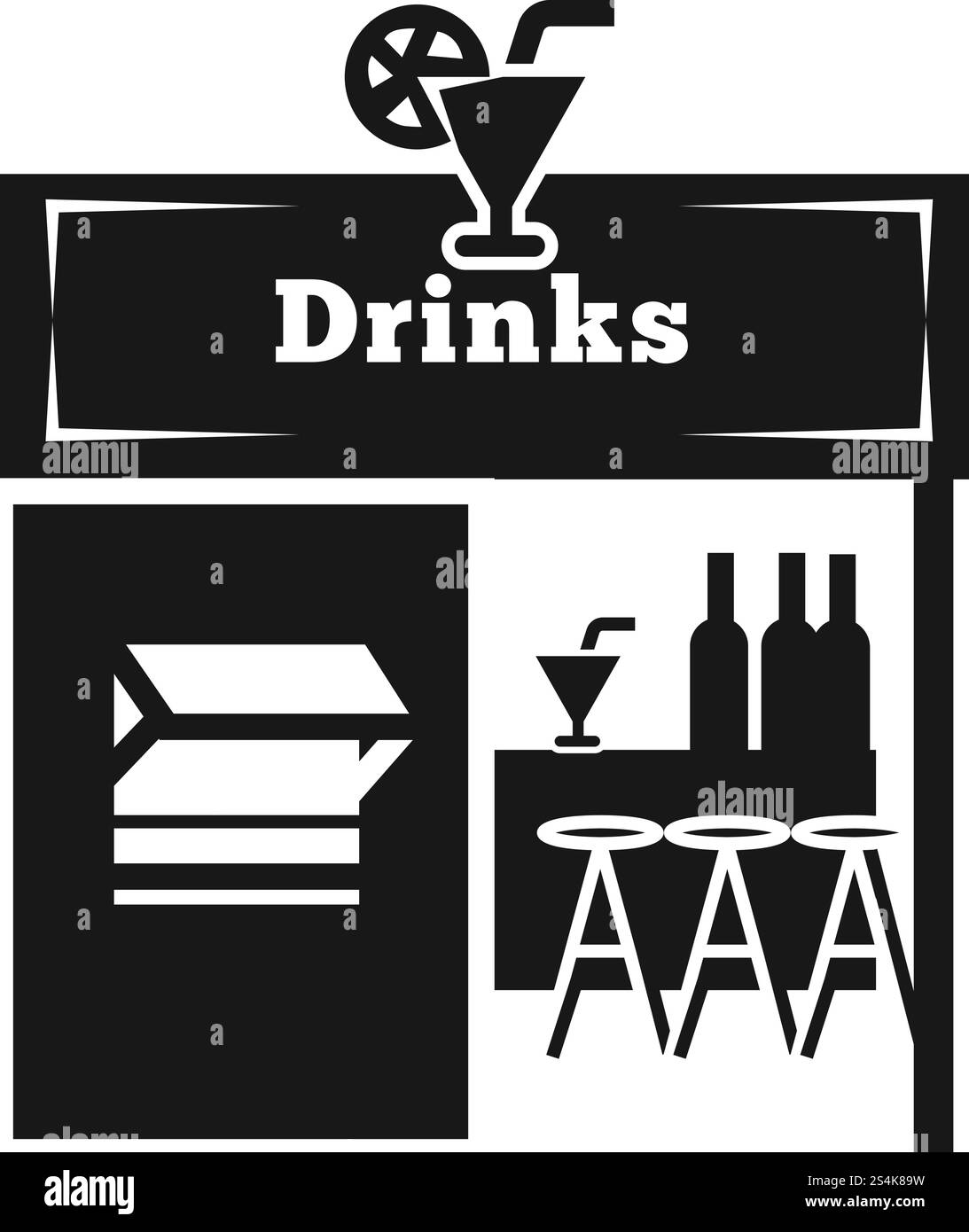 Drink street kiosk icon. Simple illustration of drink street kiosk ...