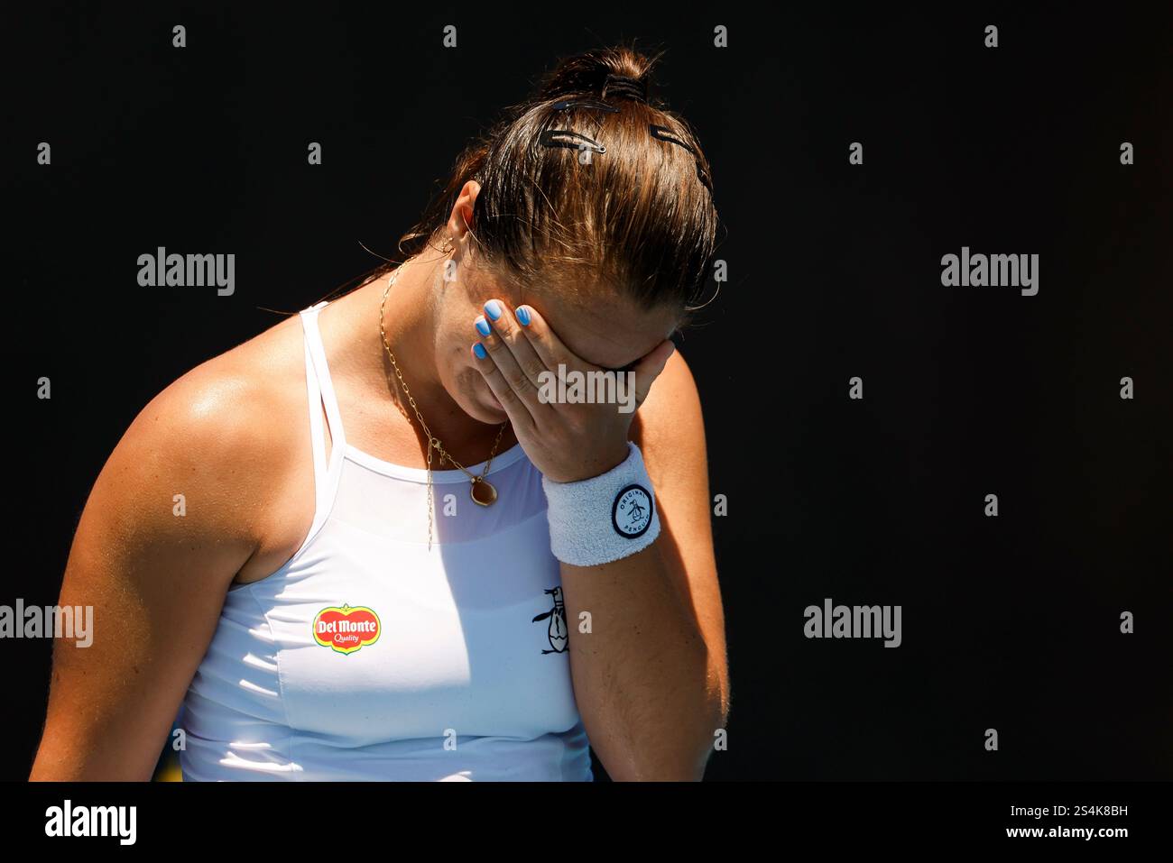 Melbourne, Australia 13.01.25. Jodie Burrage (GBR) celebrates after her ...