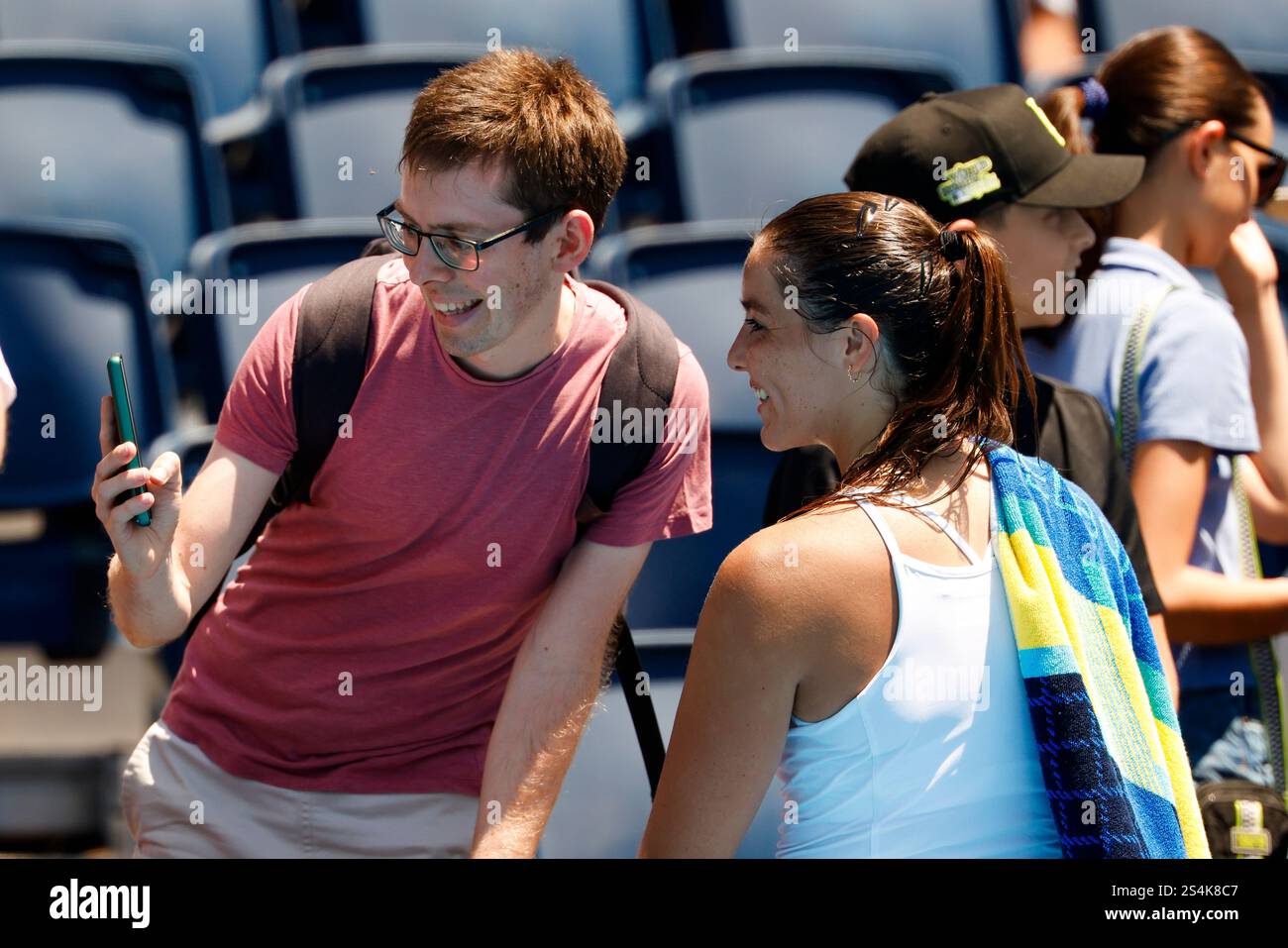 Melbourne, Australia 13.01.25. Jodie Burrage (GBR) celebrates after her ...