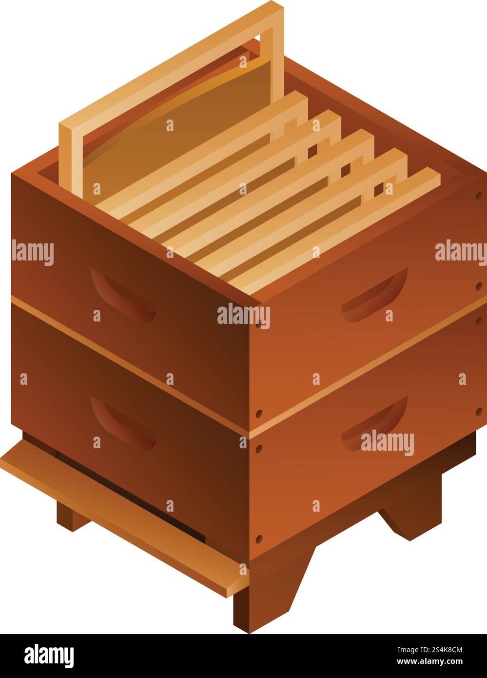 Bee hive honey frame icon. Isometric of bee hive honey frame vector ...