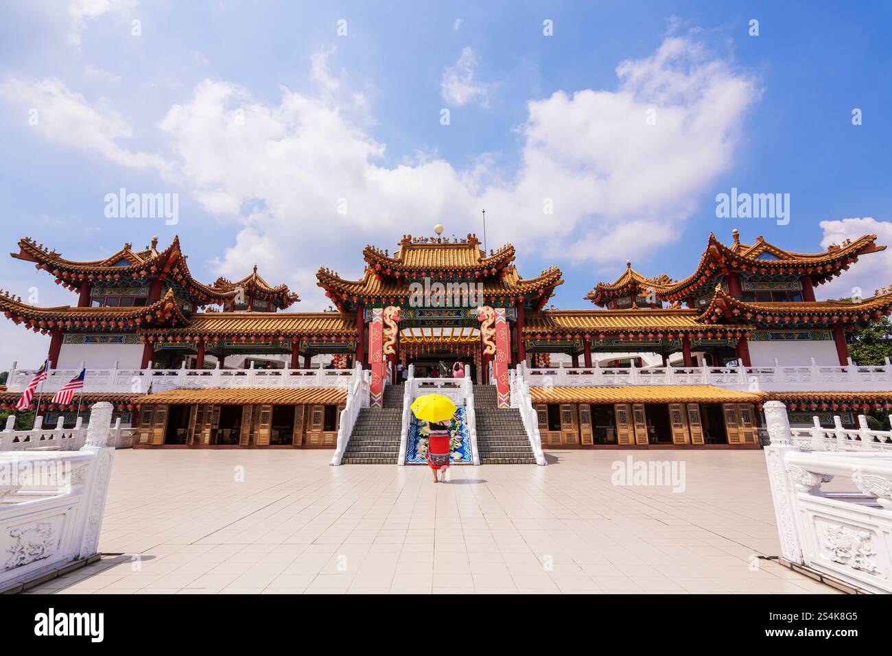 Tourist take a photo with Thean Hou Temple is a six-tiered temple of ...