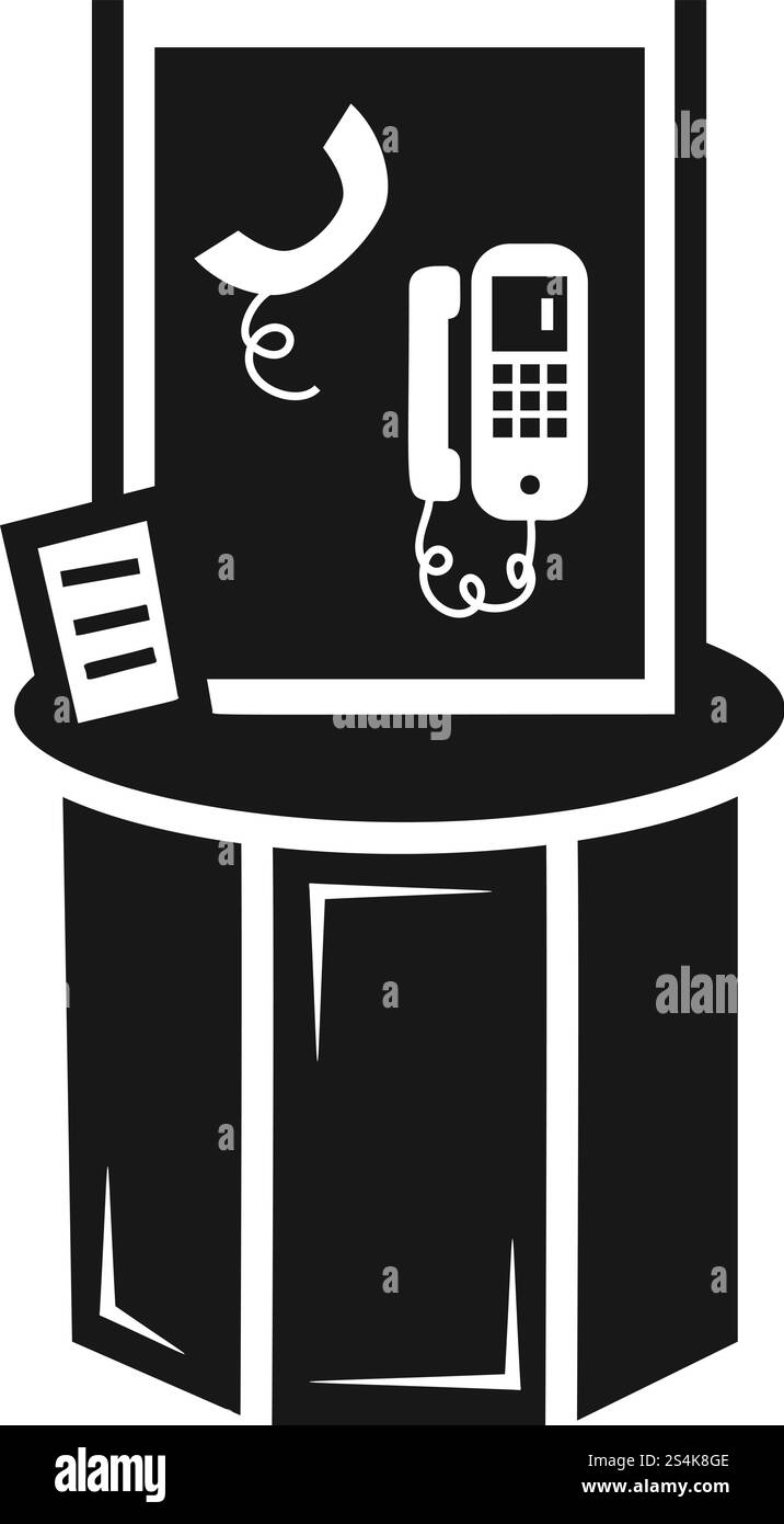 Telephone info kiosk icon. Simple illustration of telephone info kiosk ...