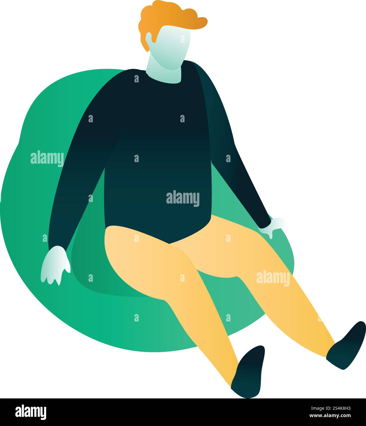 Man at bean bag icon. Isometric of man at bean bag vector icon for web ...