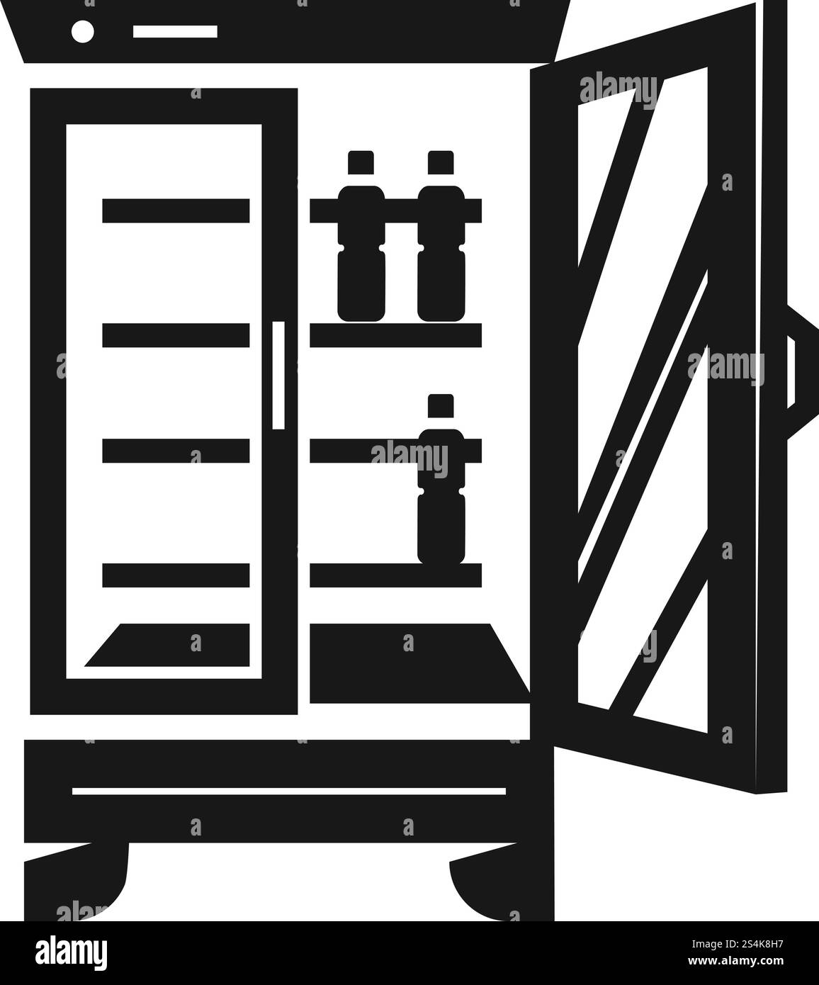 Beverage fridge icon. Simple illustration of beverage fridge vector ...