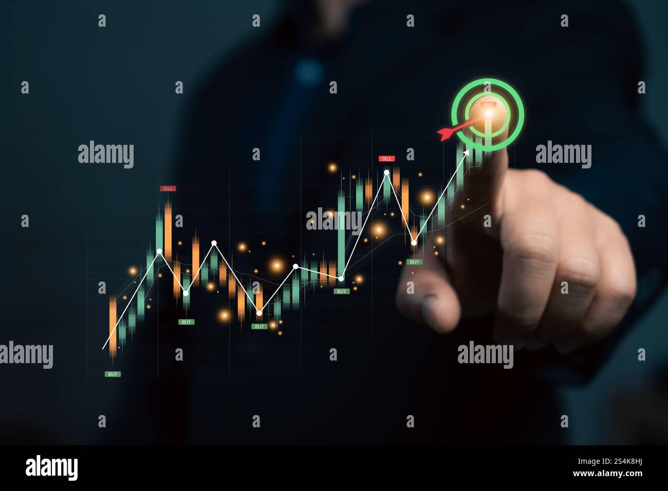 Businessmen Analysis stock market finance volume of stock market ...
