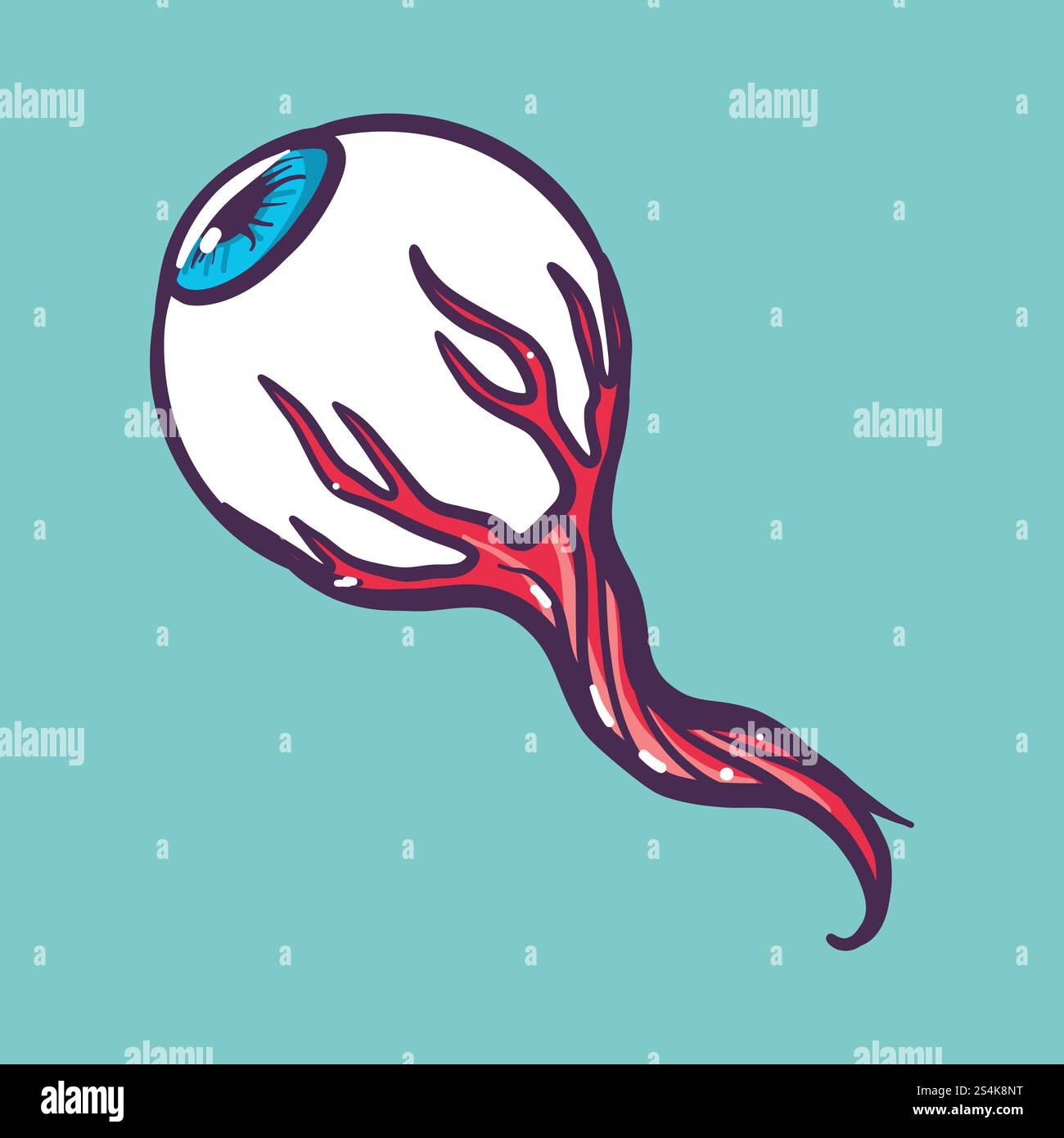 Muscle eyeball icon. Hand drawn illustration of muscle eyeball vector ...