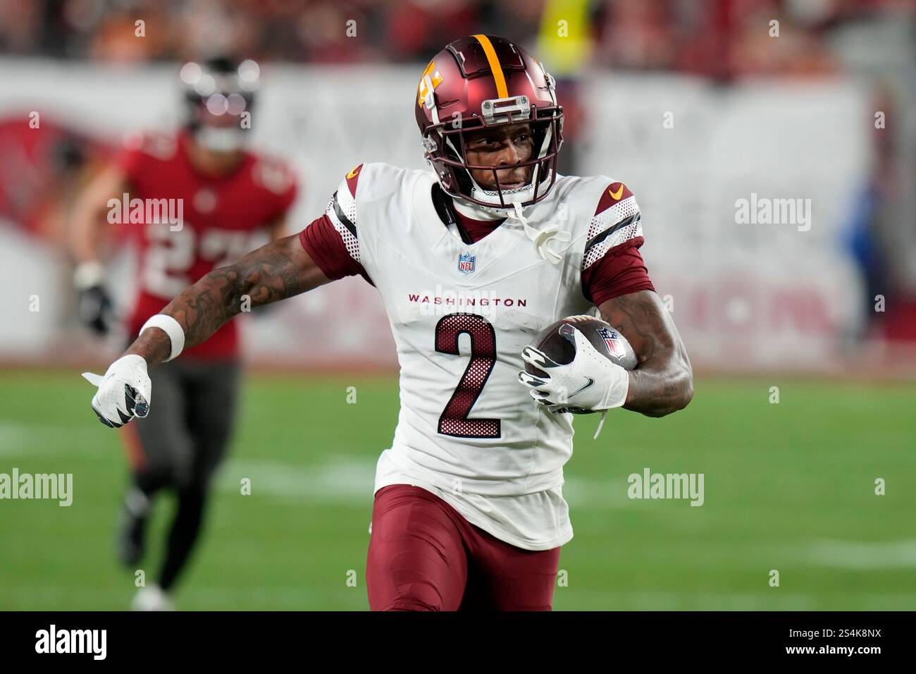 Washington Commanders wide receiver Dyami Brown (2) runs against the ...