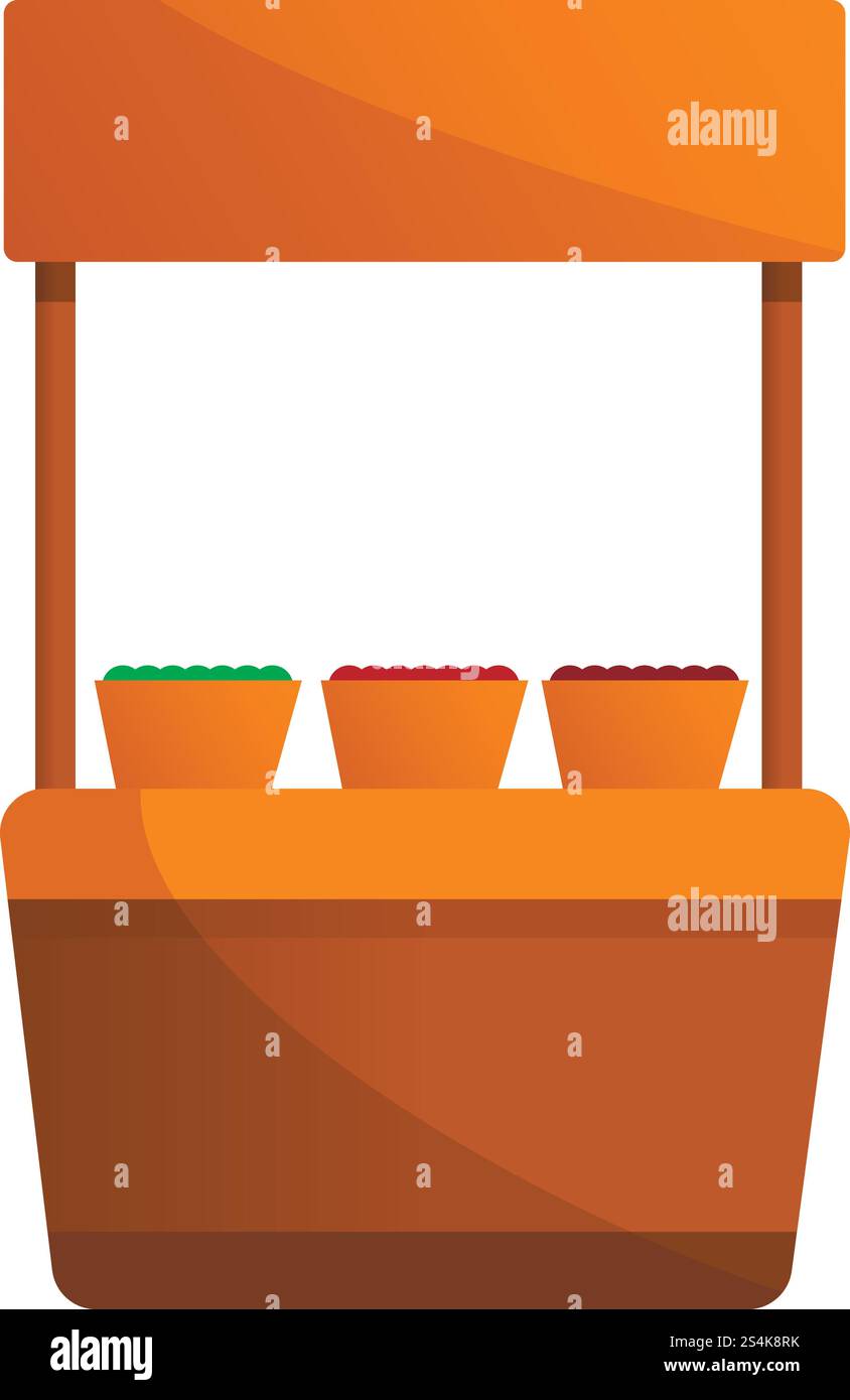 Vegetables street kiosk icon. Cartoon of vegetables street kiosk vector ...