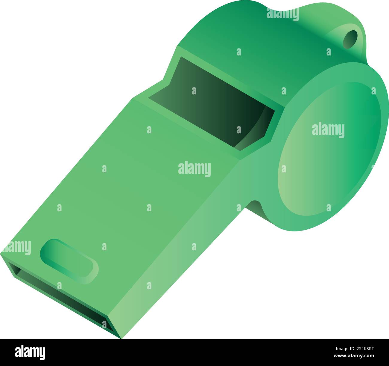 Green whistle icon. Isometric of green whistle vector icon for web ...