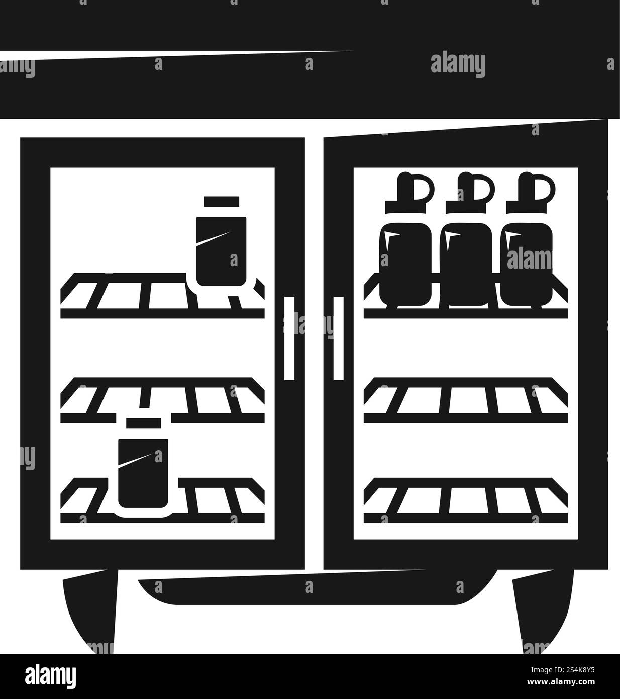 Commercial freezer icon. Simple illustration of commercial freezer ...