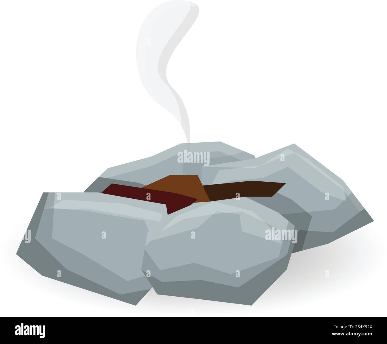 Burned stone campfire icon. Cartoon of burned stone campfire vector ...