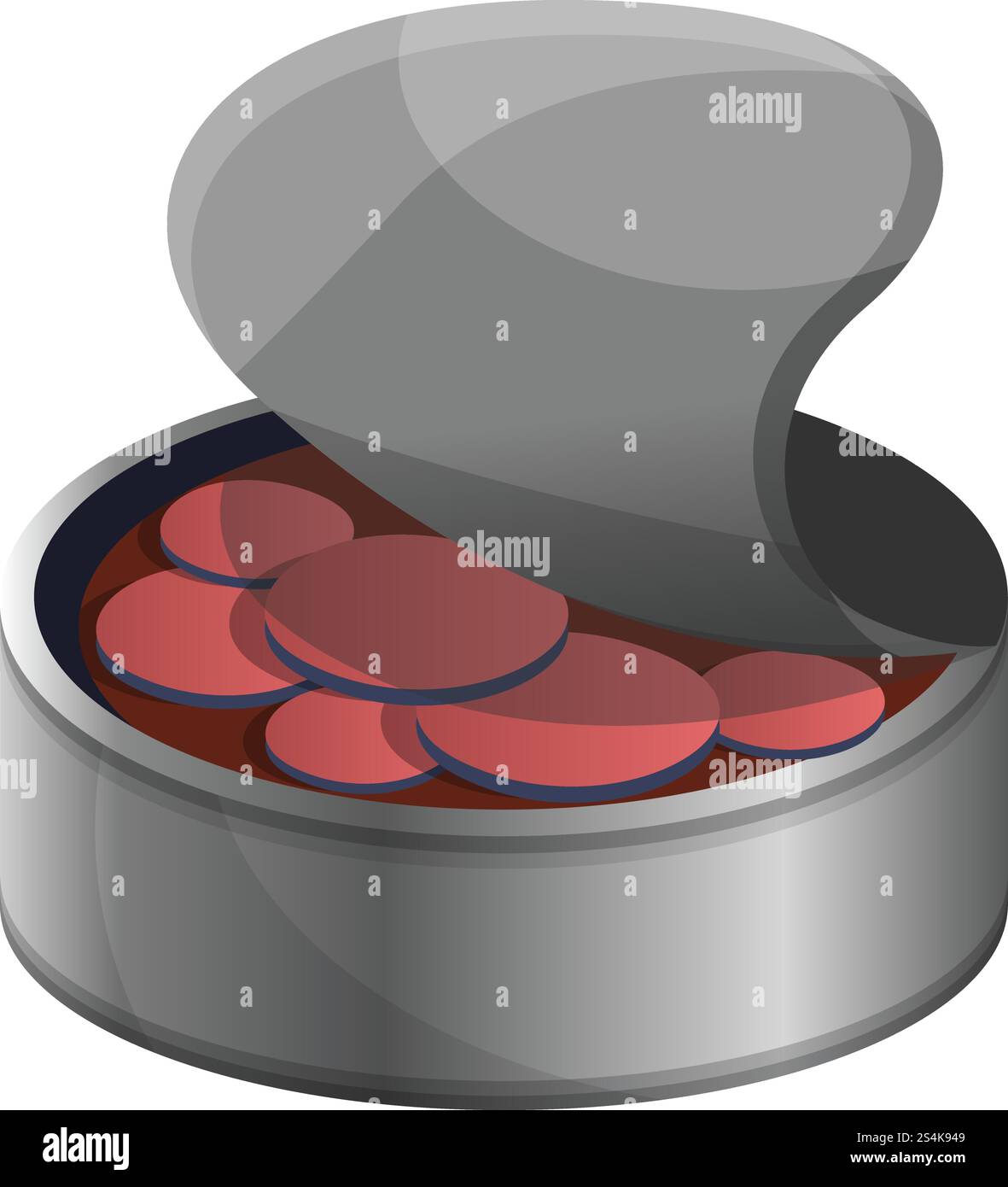 Canned sliced tuna icon. Cartoon of canned sliced tuna vector icon for ...