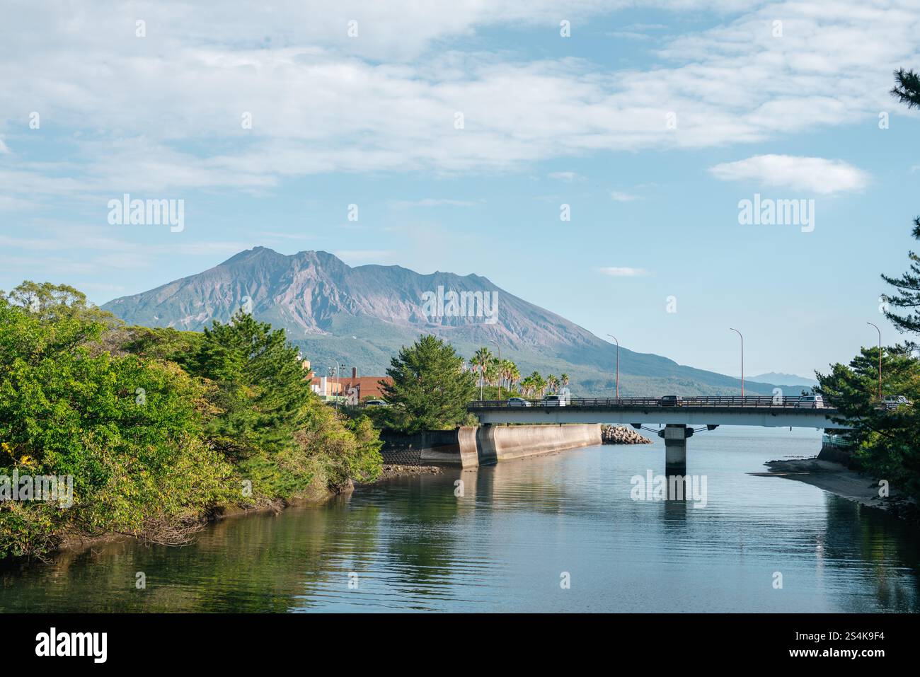 Gionnosu Park and Sakurajima volcano island in Kagoshima, Japan Stock ...