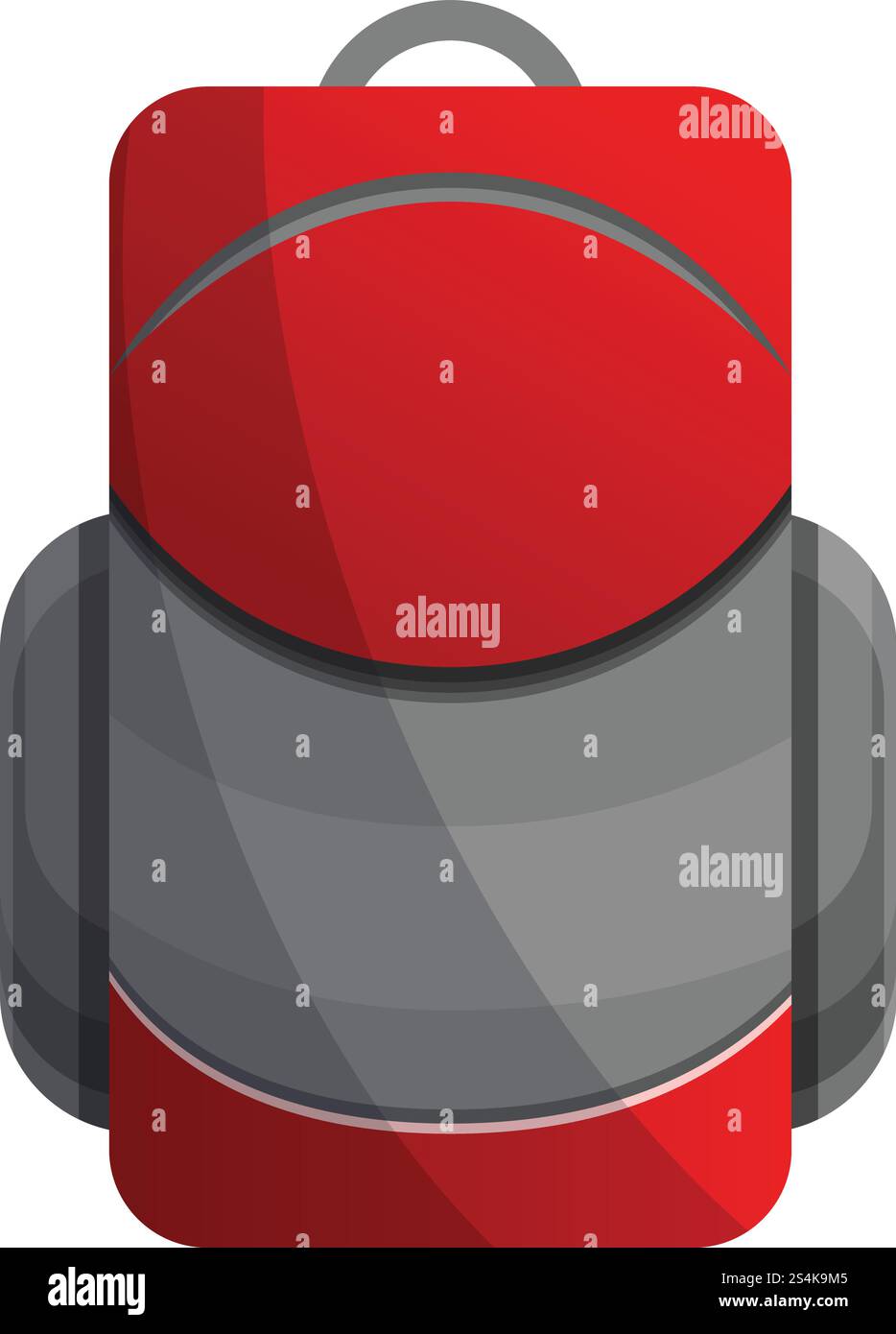 Red grey backpack icon. Cartoon of red grey backpack vector icon for ...