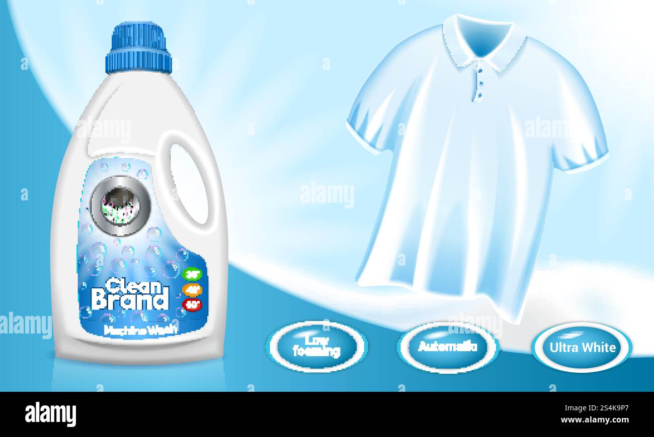 Laundry concept background. Realistic illustration of laundry vector ...