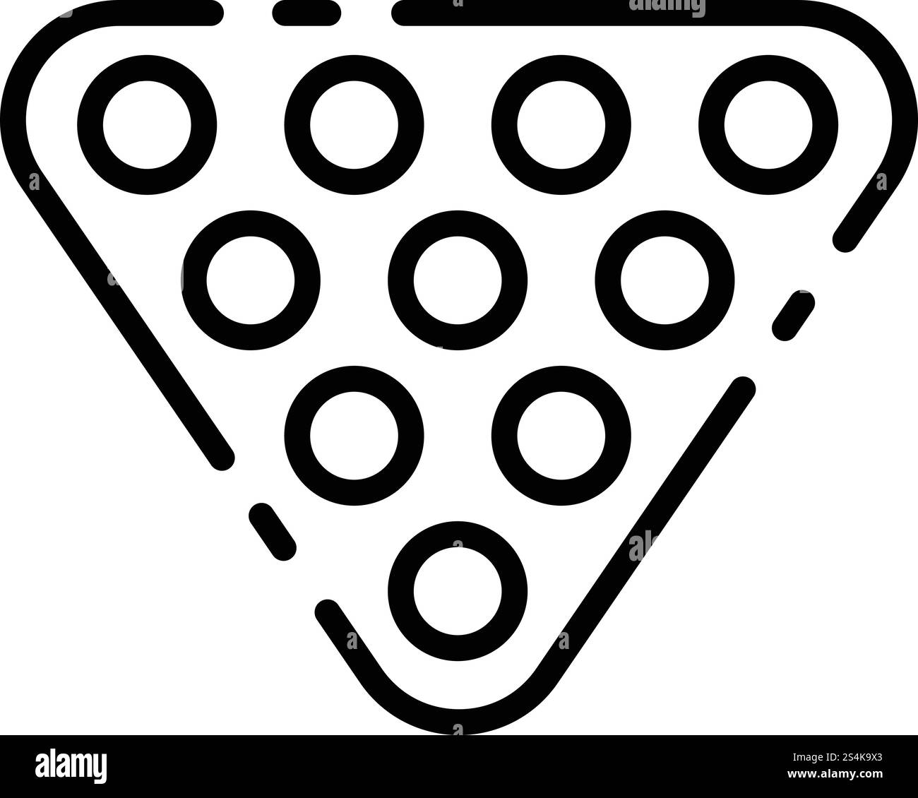 Bowling triangular form icon. Outline bowling triangular form vector ...