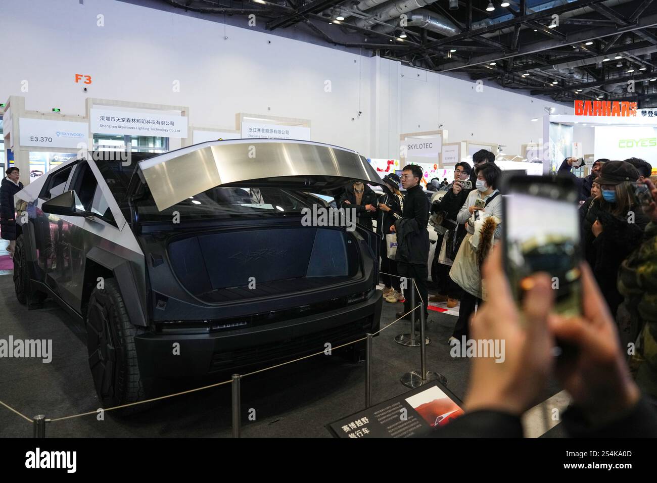 A Tesla Cybertruck attracts visitors. Beijing,China.10th January 2025 ...