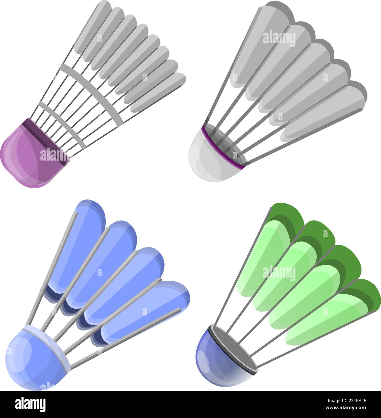 Shuttlecock icon set. Cartoon set of shuttlecock vector icons for web ...