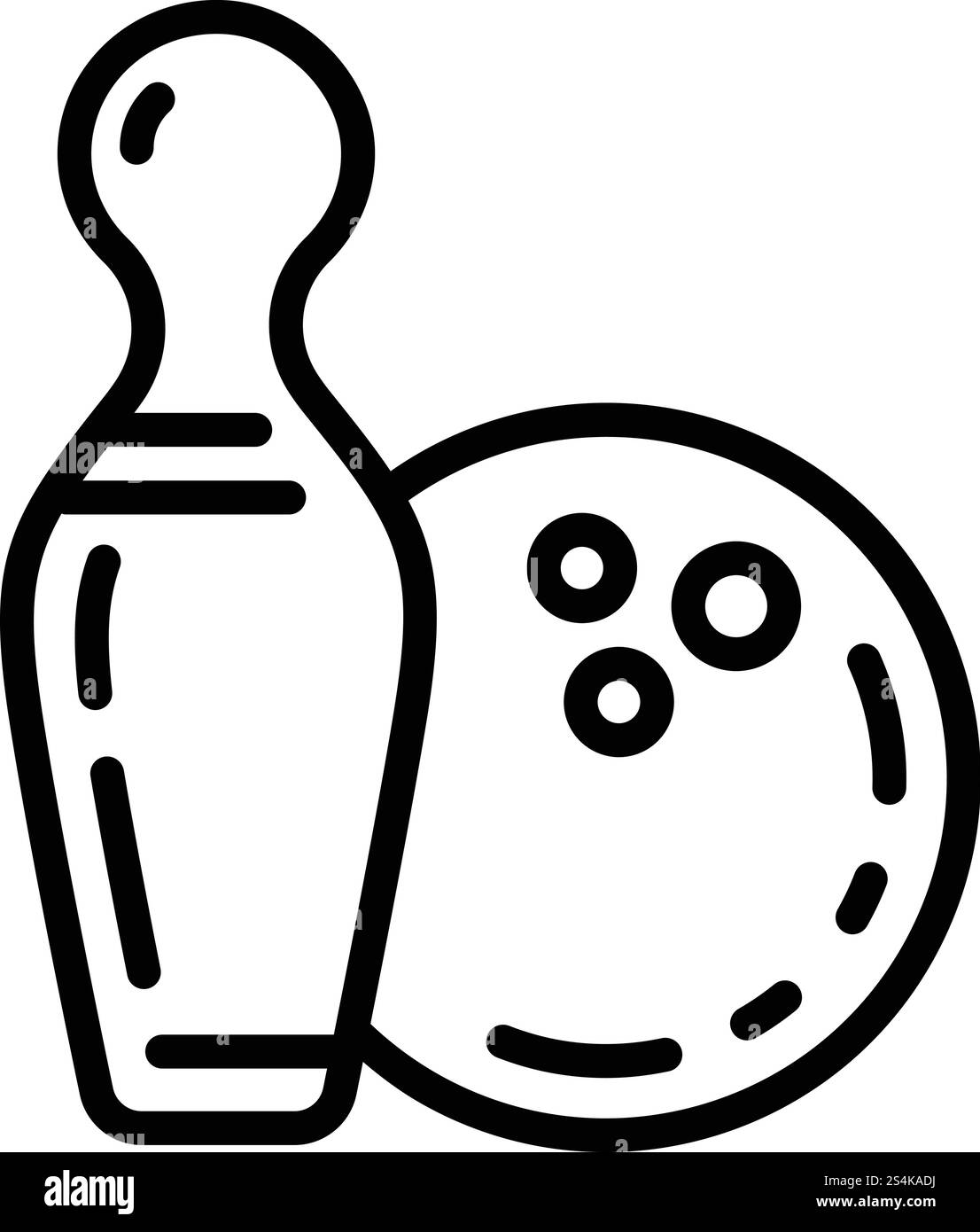 Bowling ball icon. Outline bowling ball vector icon for web design ...