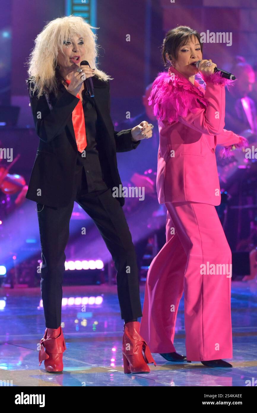 Rome, Italy. 11th Jan, 2025. Donatella Rettore (l) and Carlotta ...