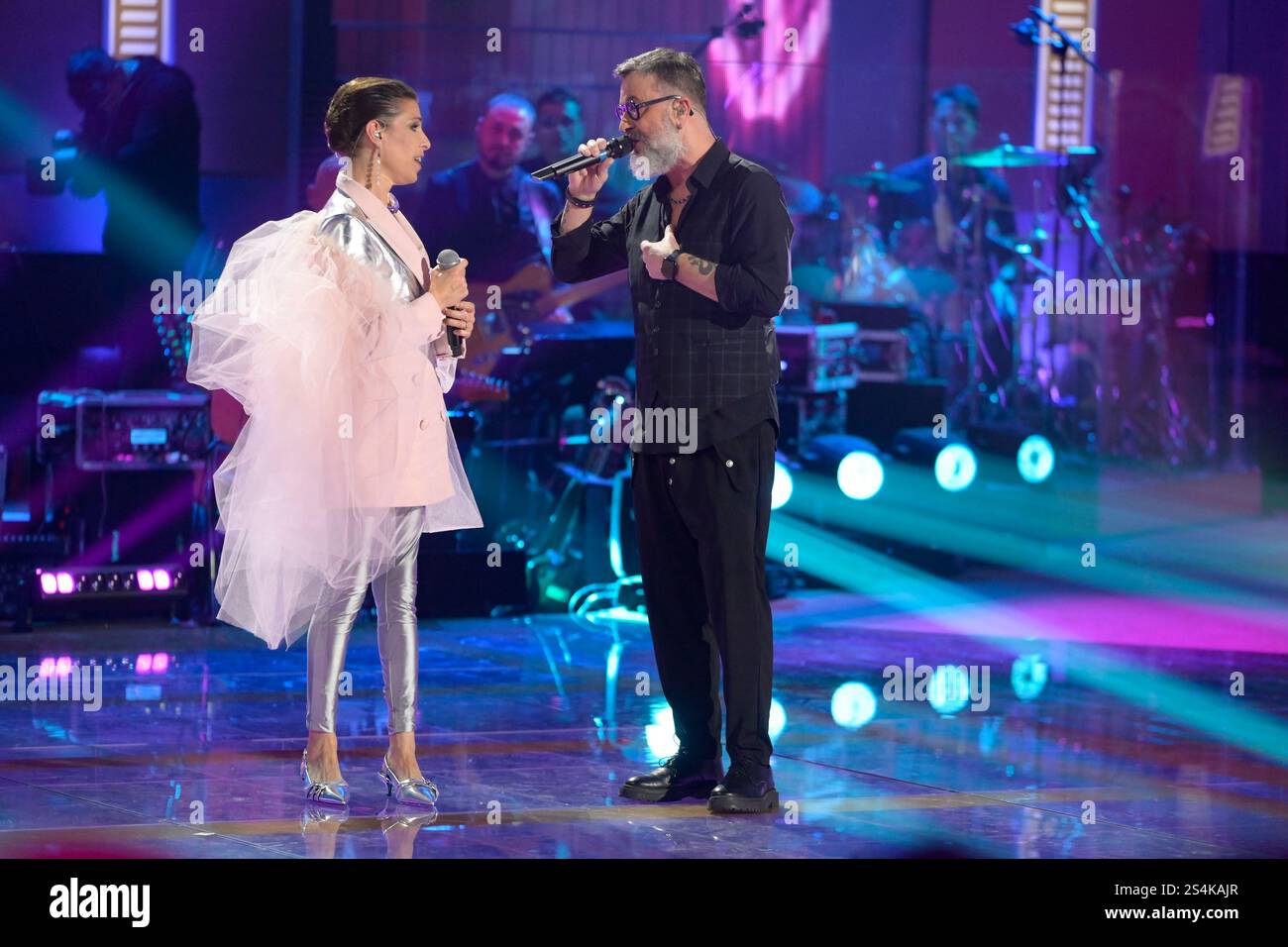Rome, Italy. 11th Jan, 2025. Marco Masini (R) and Loredana Errore (L ...